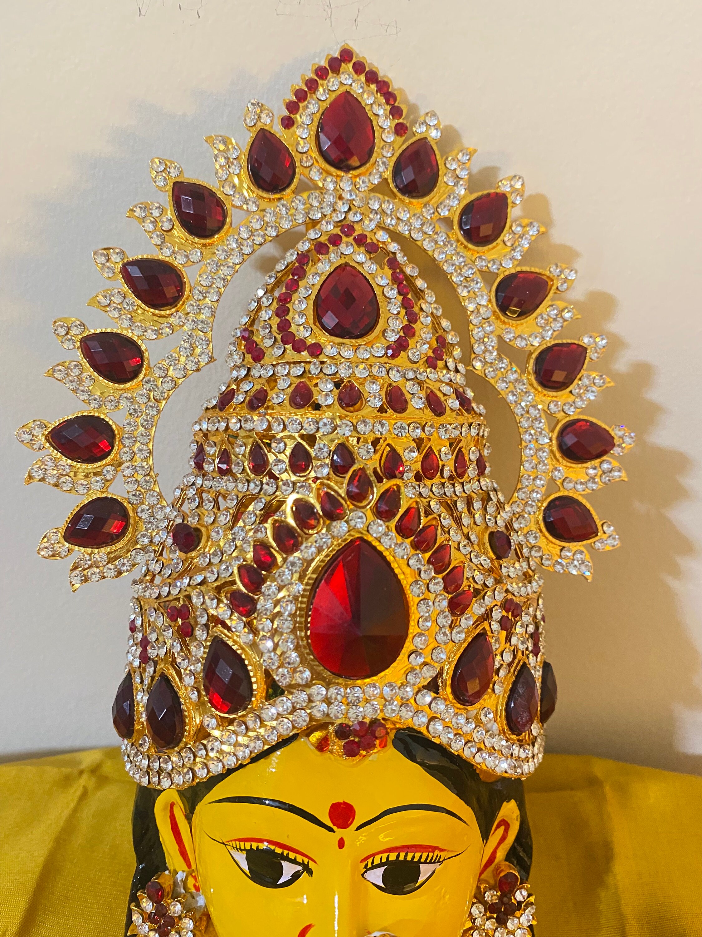 Goddess Lakshmi Devi Face Set. Premium Quality Stone Studded Lakshmi ...