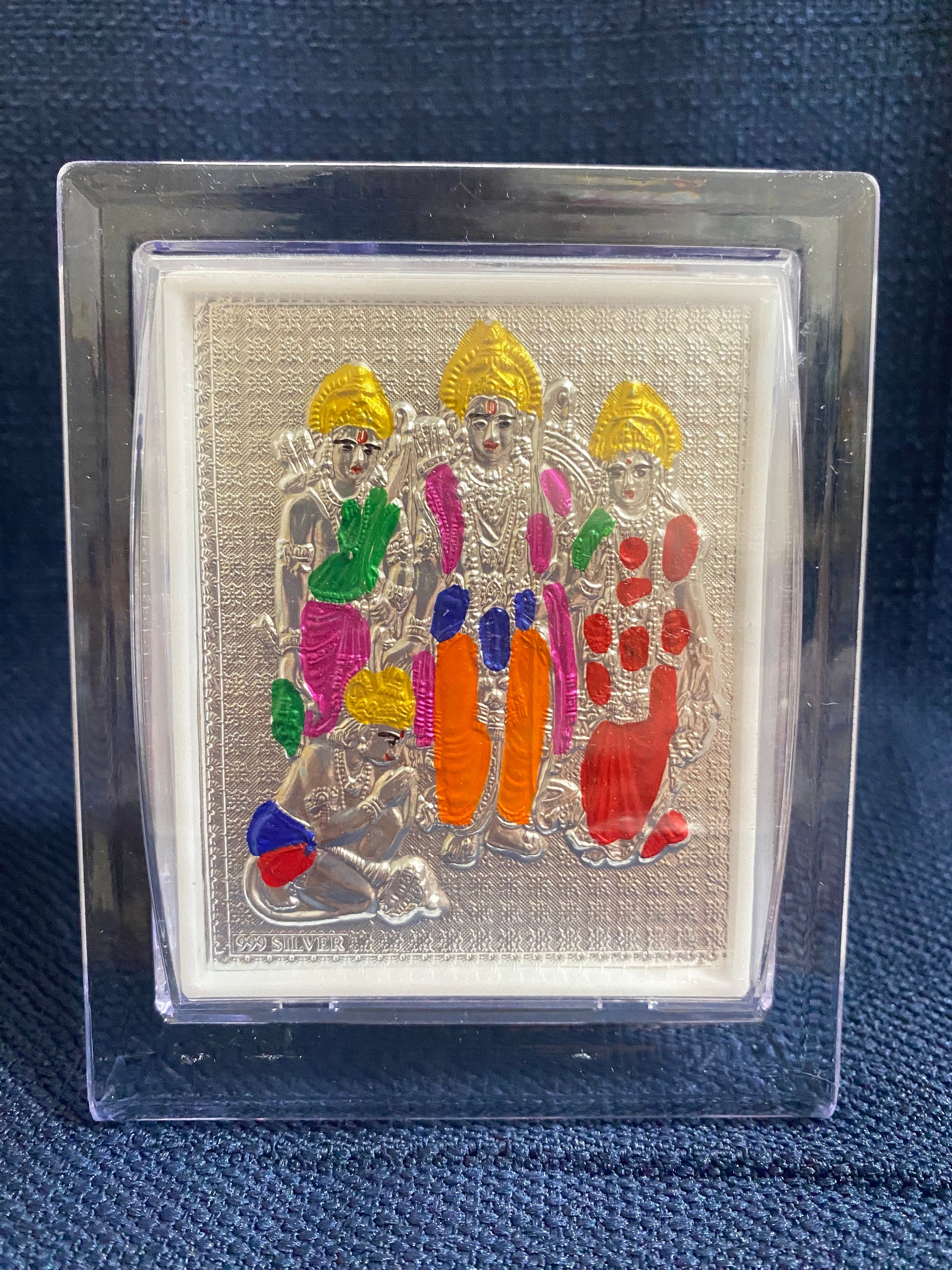 Medium - Pure Silver Rama Parivar - Sita Rama - Idol Frame With Enamel ...