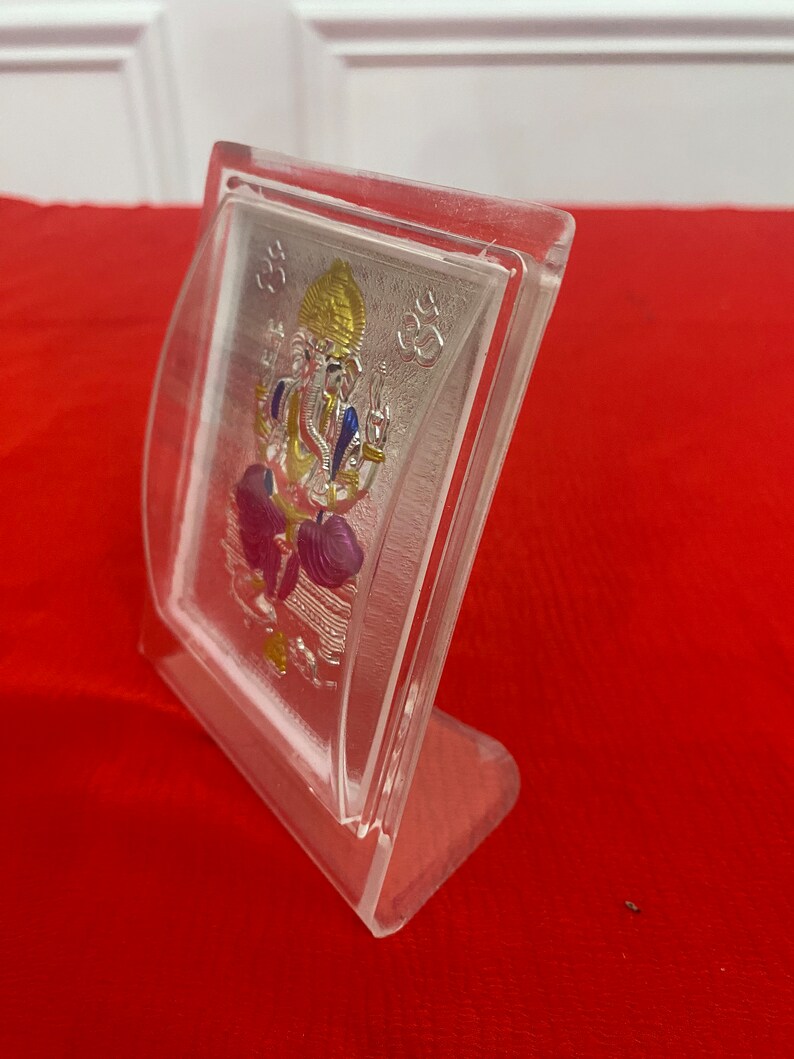 Medium Pure Silver Ganesha Idol Frame With Enamel. Budget Friendly ...