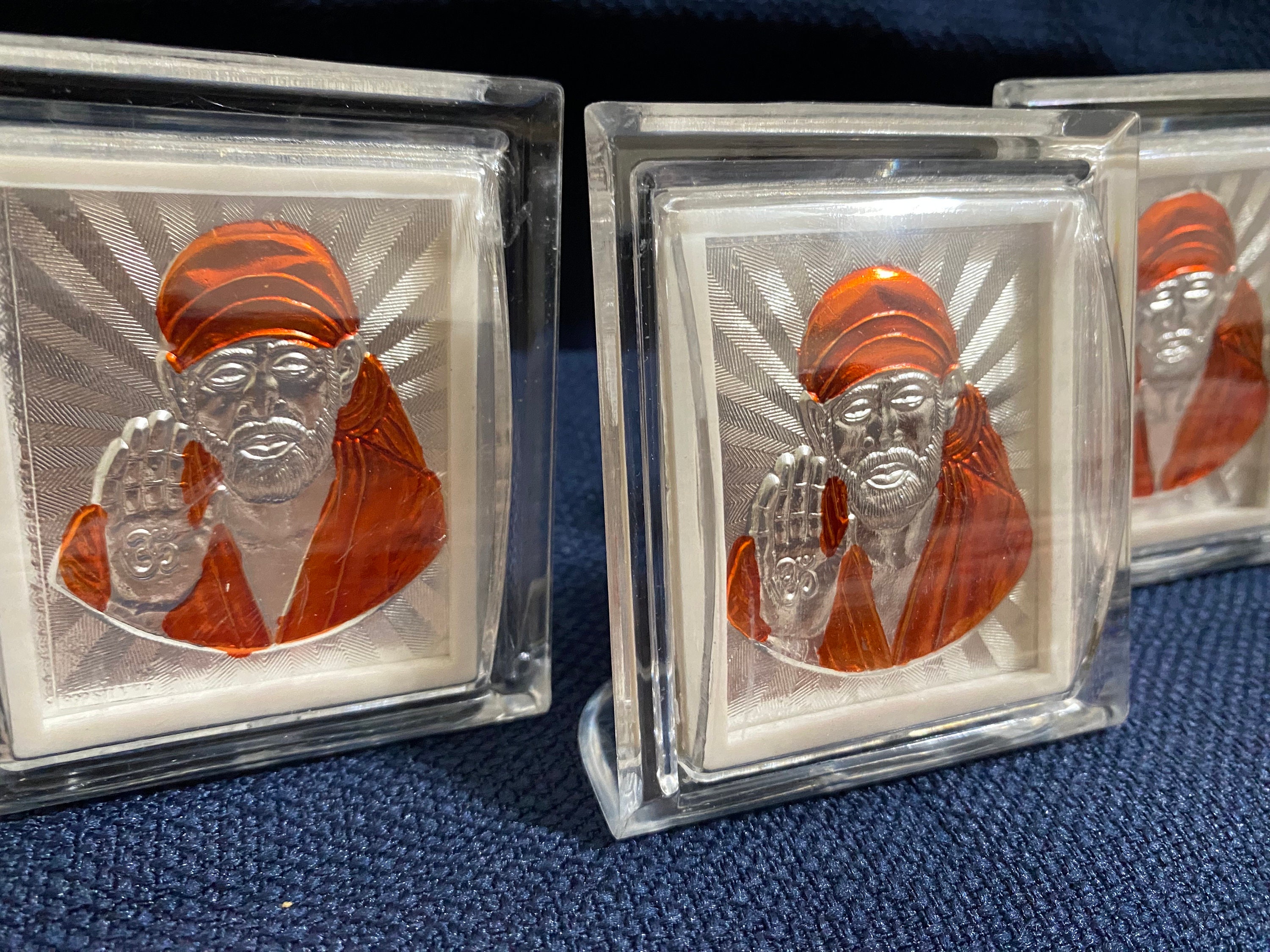 Small-pure Silver Lord Sai Baba Frames With Enamel. Budget Friendly ...