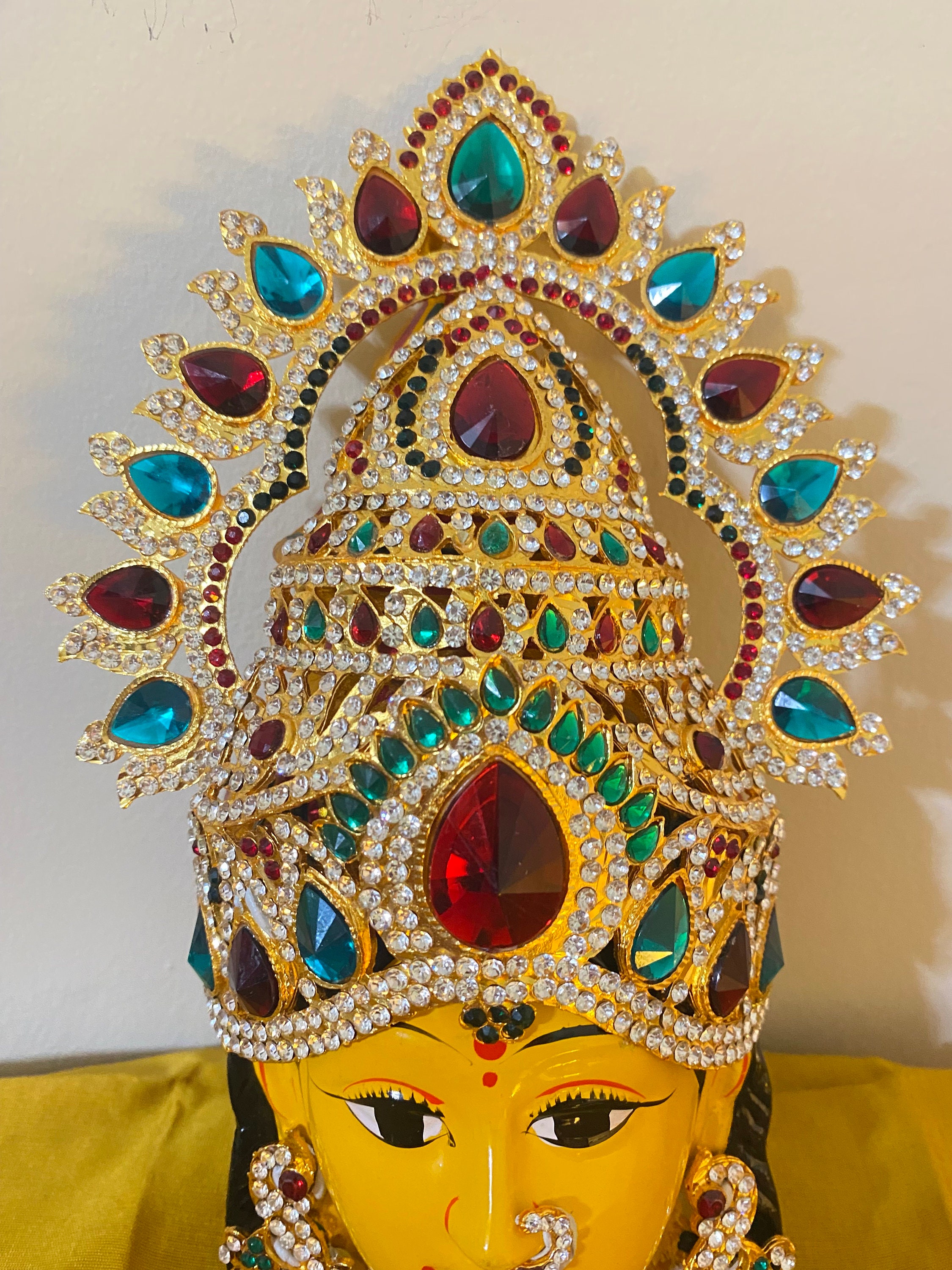 Goddess Lakshmi Devi Face Set. Premium Quality Stone Studded Lakshmi ...