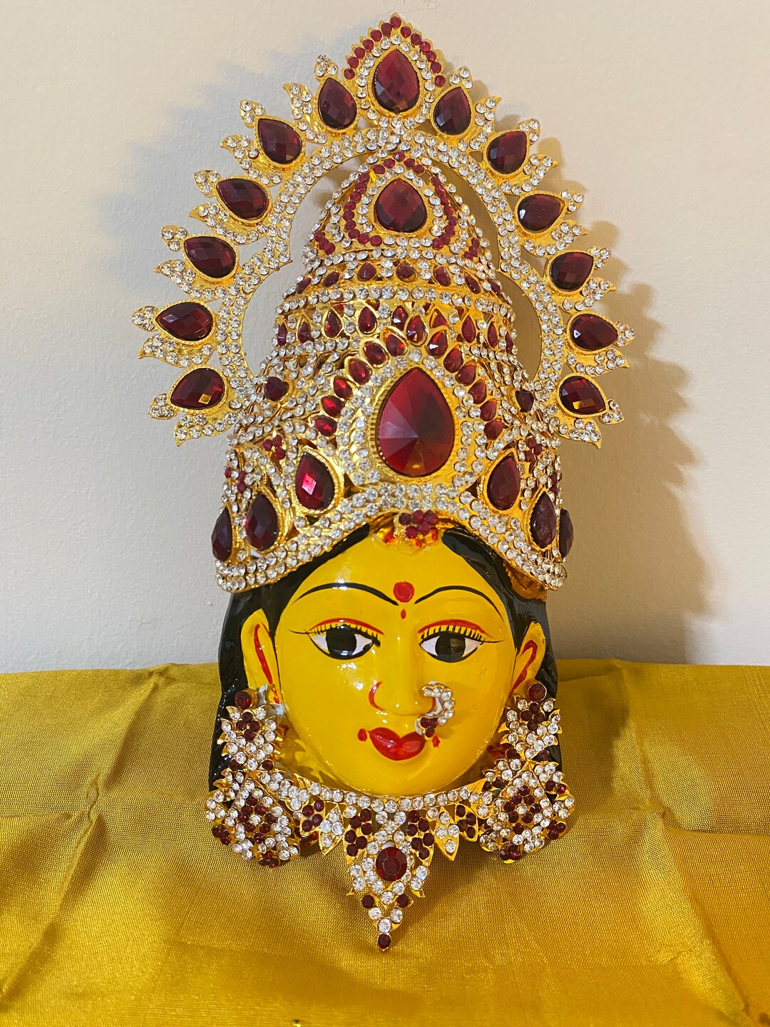 Goddess Lakshmi Devi Face Set. Premium Quality Stone Studded Lakshmi ...