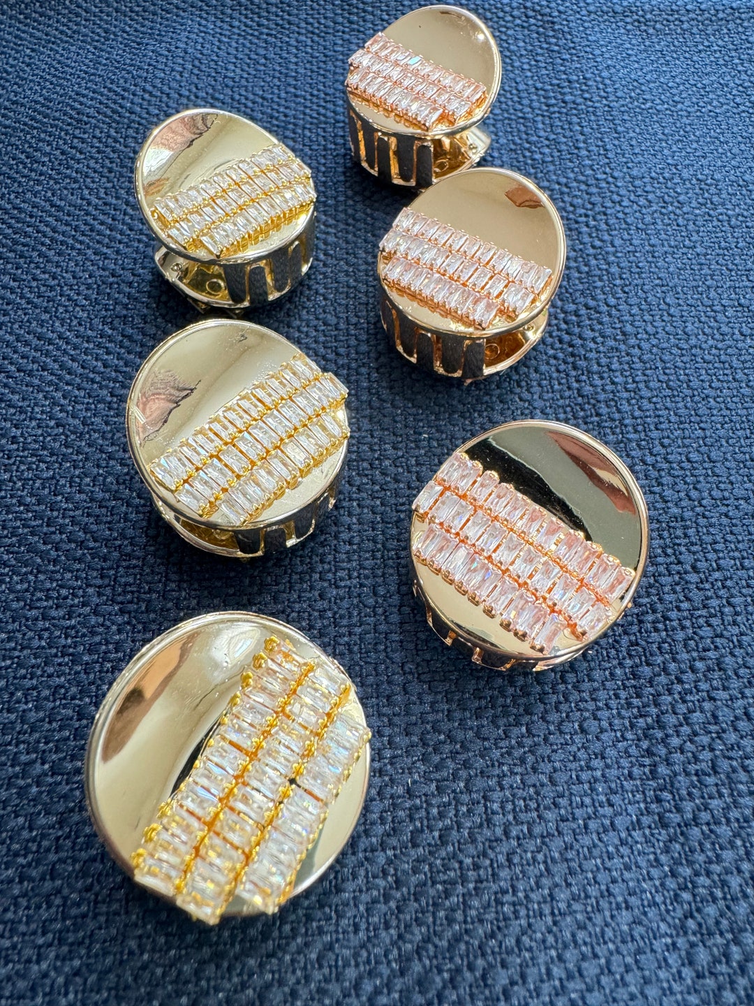 6 Stone Studded Light Weighted Side Shiney Studded Hair Clips - Curvy ...