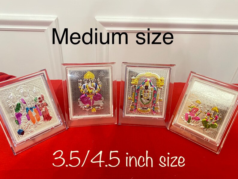 Medium - Pure Silver Ganesha Idol Frame With Enamel. Budget Friendly ...