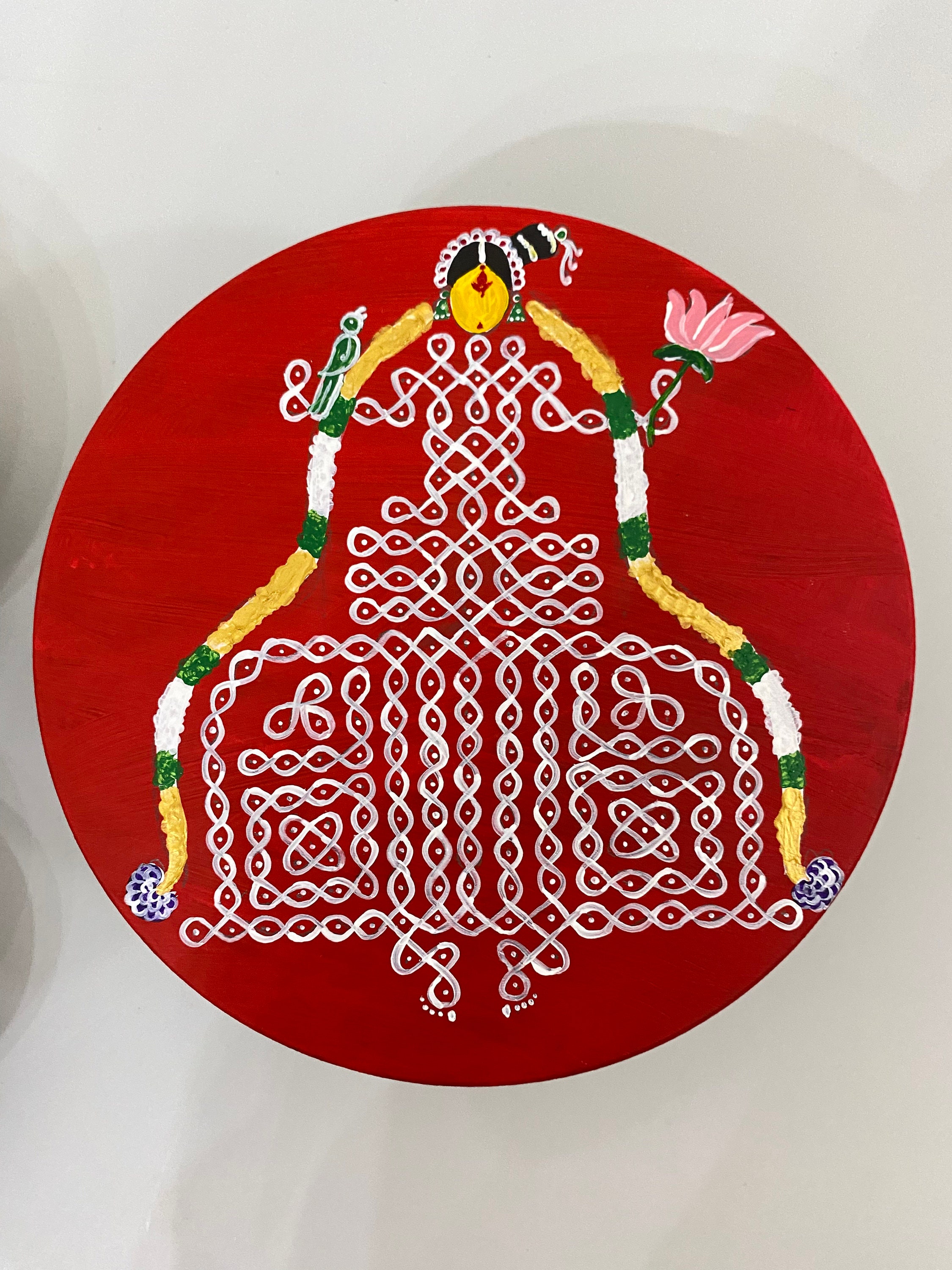 Hand Painted Puja Manai kolam Design Set of 3. - Etsy