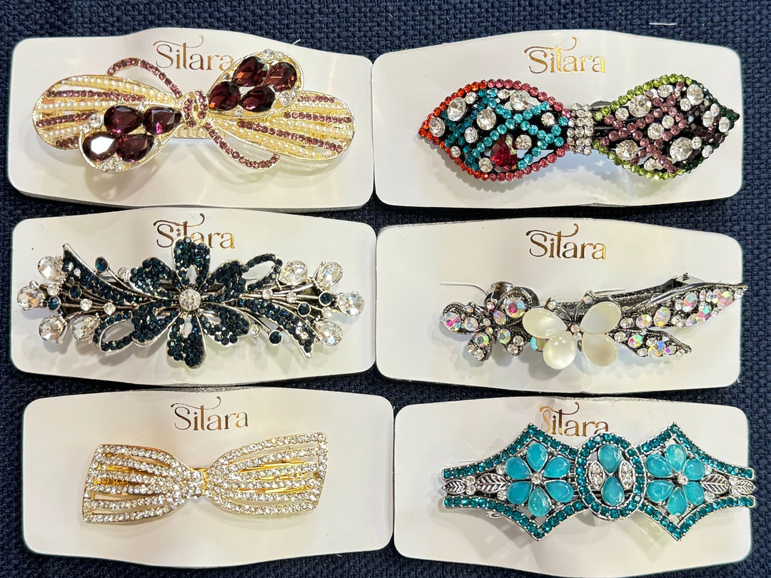 6 Hair Clips - Party Style- Trendy Design. Set of 6 Premium Quality ...