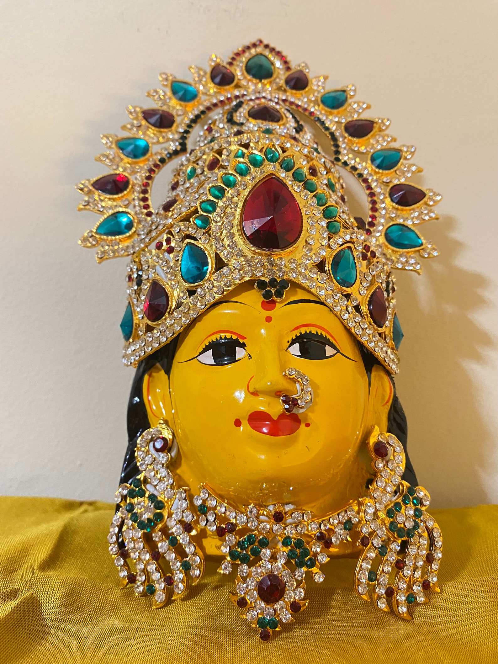Goddess Lakshmi Devi Face Set. Premium Quality Stone Studded Lakshmi ...