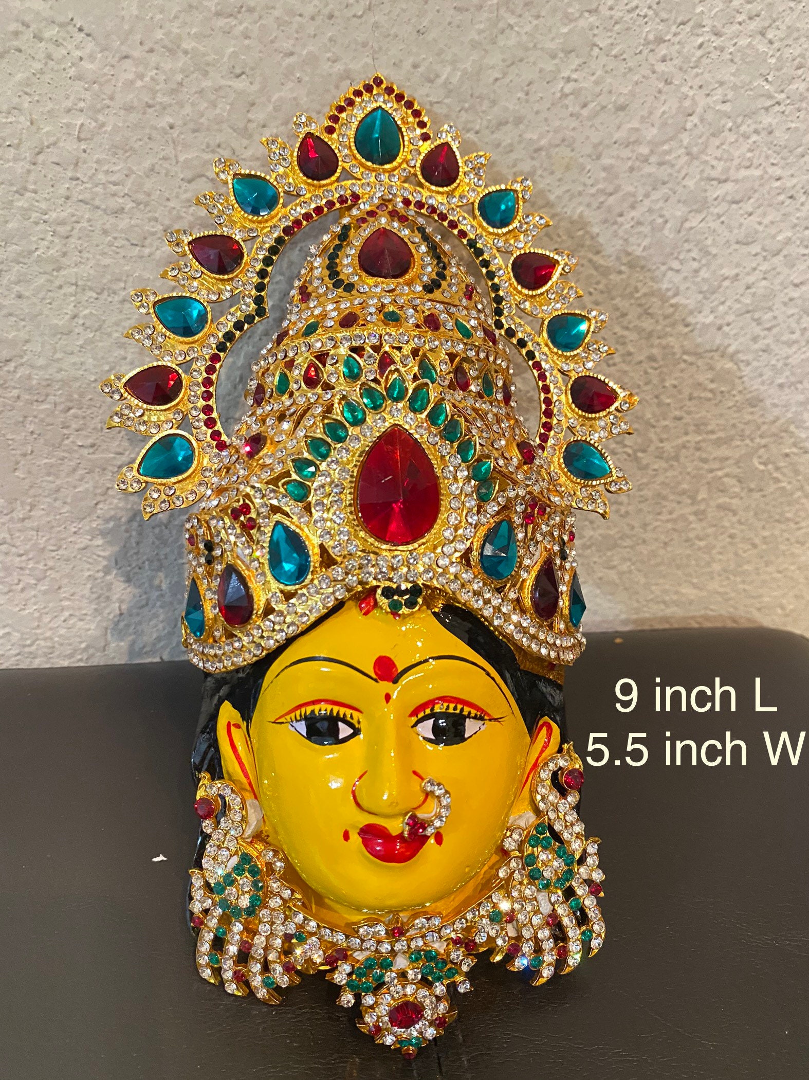 Goddess Lakshmi Devi Face Set. Premium Quality Stone Studded Lakshmi ...