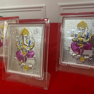 Medium - Pure Silver Ganesha Idol Frame With Enamel. Budget Friendly ...