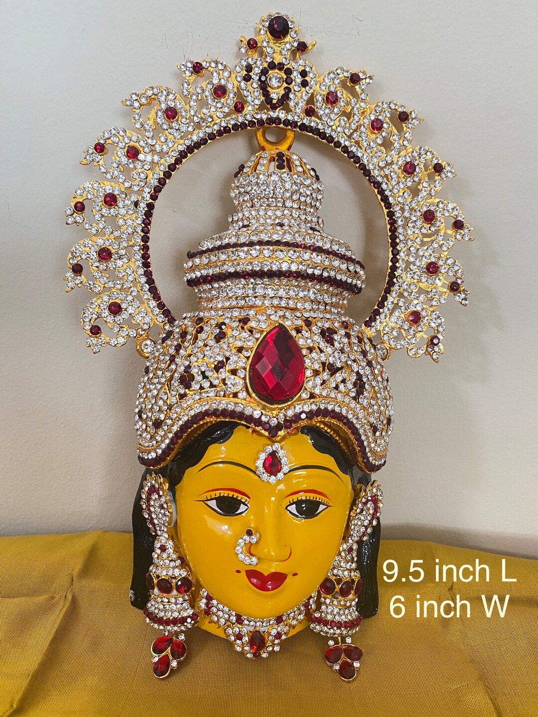 Goddess Vara Maha Lakshmi Devi Face Idol. Premium Quality Stone Studded ...