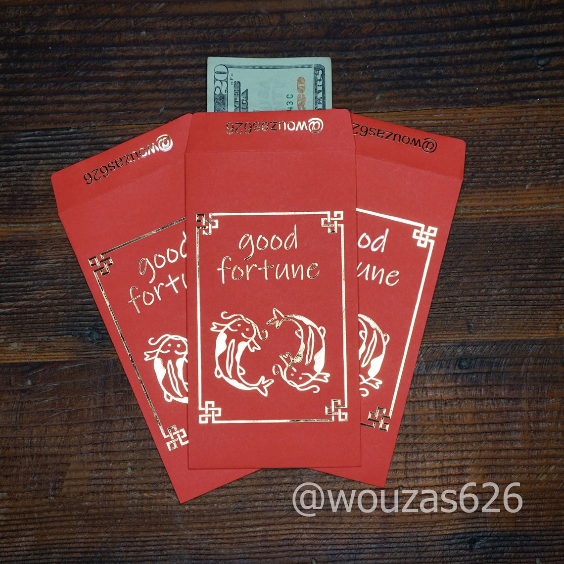 Lucky Red Envelopes Are Hand Drawn Gold Embossed. Given Out - Etsy