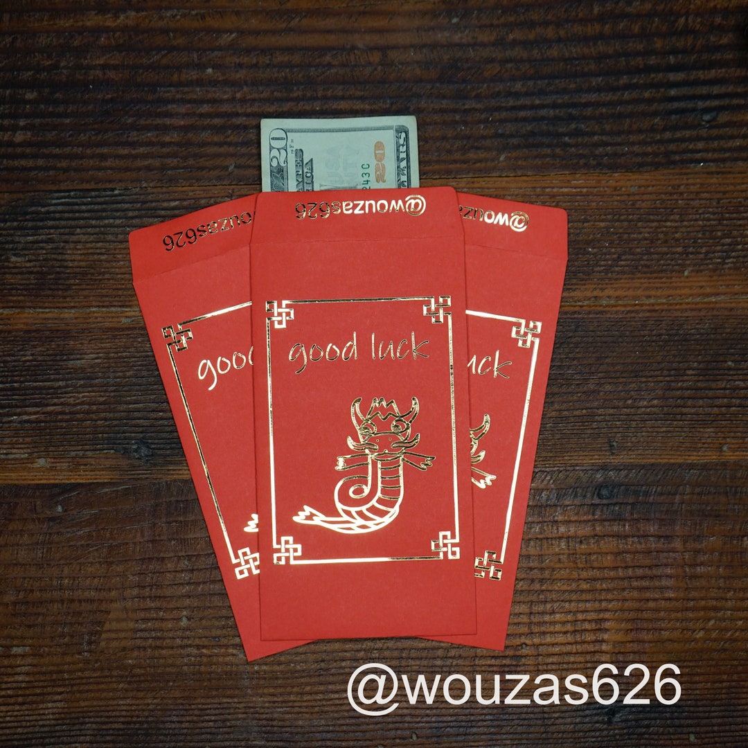 Lucky Red Envelopes Are Hand Drawn Gold Embossed. Given Out - Etsy