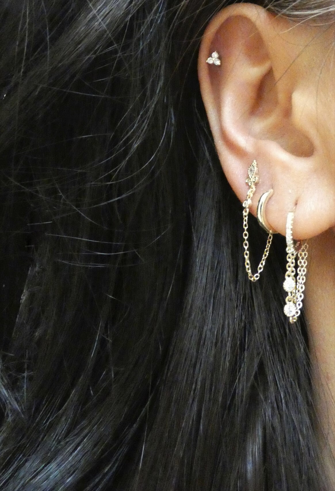 Dainty Chain Earrings, Delicate Chain Earrings, Chain Ear Jacket ...