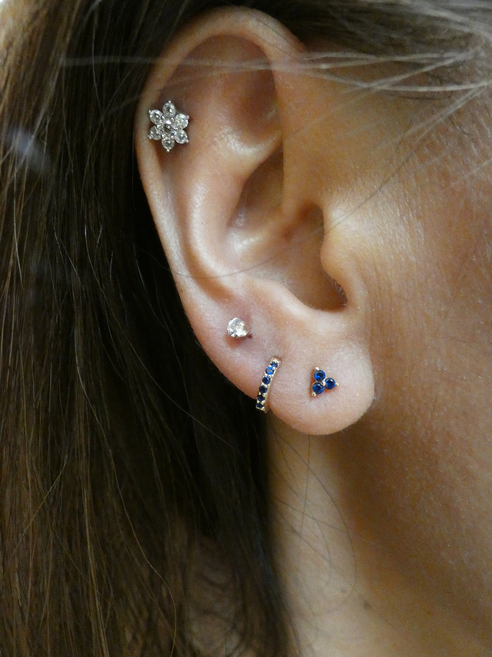 Tiny Studs, Trio Cluster, Cluster Studs, Dainty Studs, Dainty Earrings ...