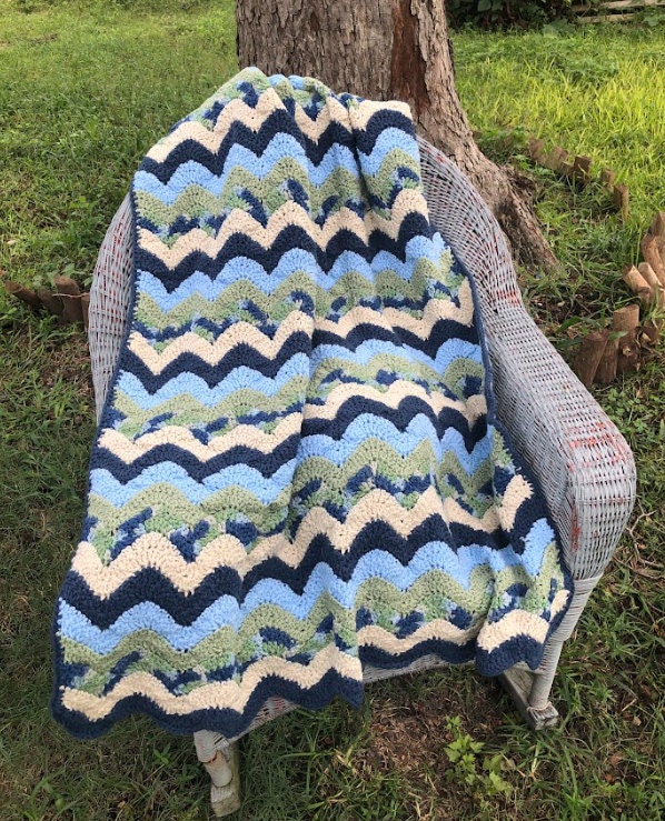 Ripple Wave Lap-ghan Blanket - Etsy