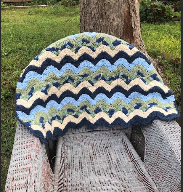 Ripple Wave Lap-ghan Blanket - Etsy