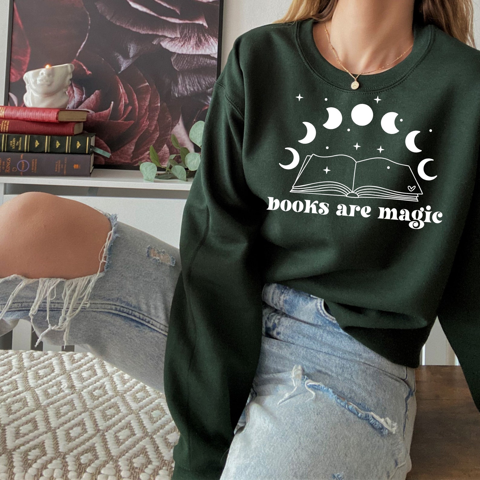 Books Are Magic Sweatshirt Women's Graphic Crewneck | Etsy