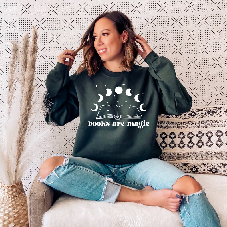 Books Are Magic Sweatshirt Women's Graphic Crewneck - Etsy