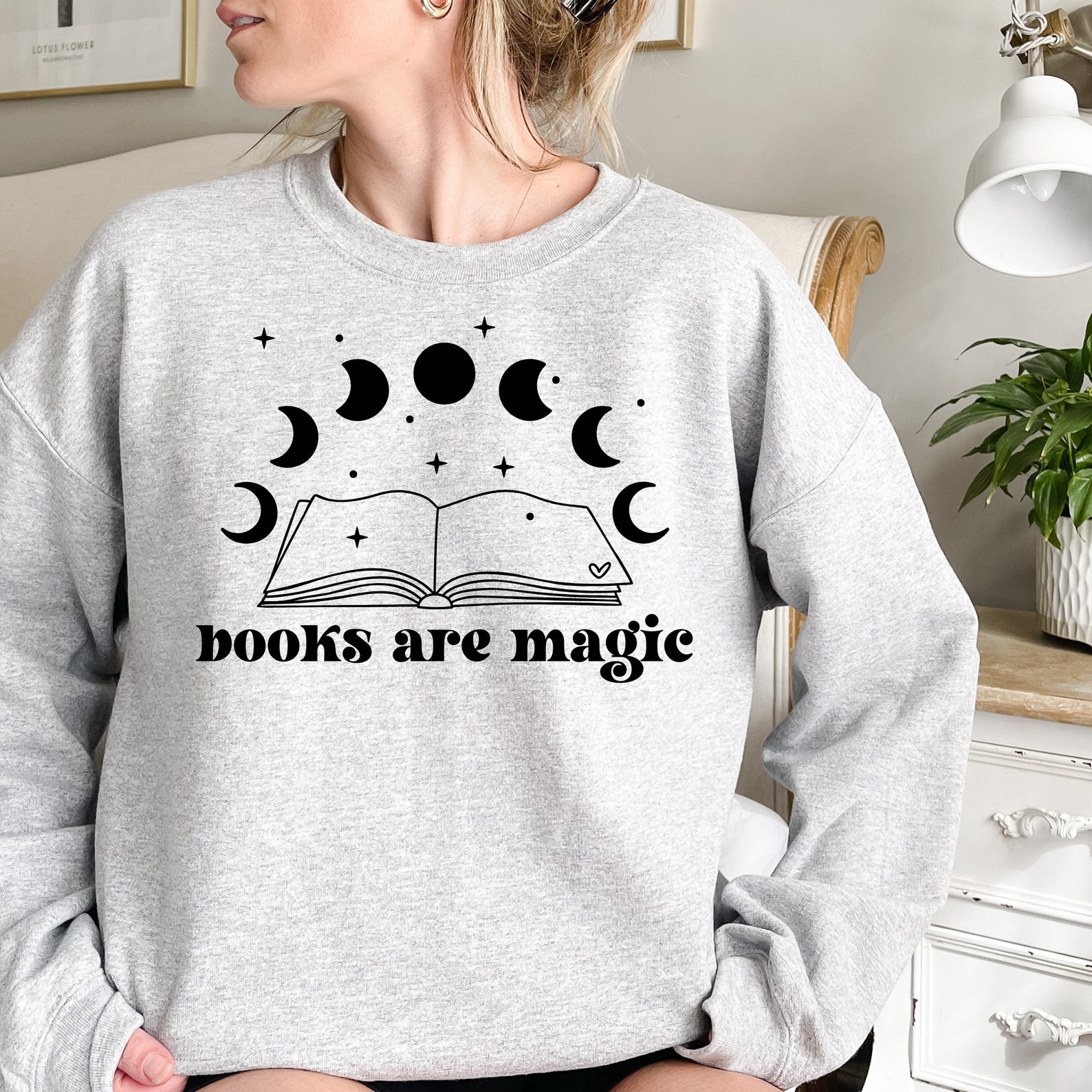 Books Are Magic Sweatshirt Women's Graphic Crewneck | Etsy