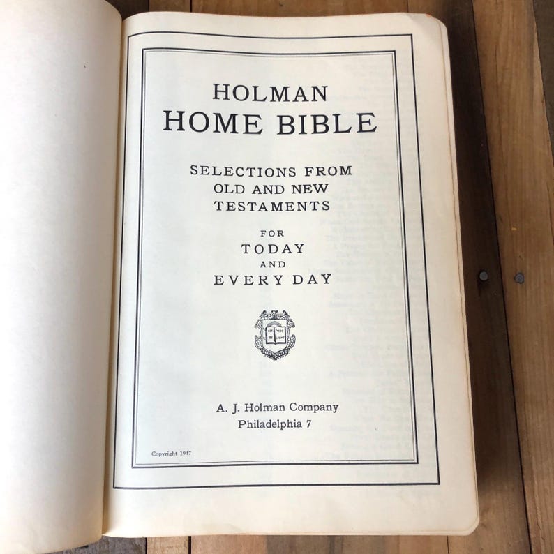 Vintage 1947 Holman Home Bible Maps Index Prayers With Tom-galloway ...