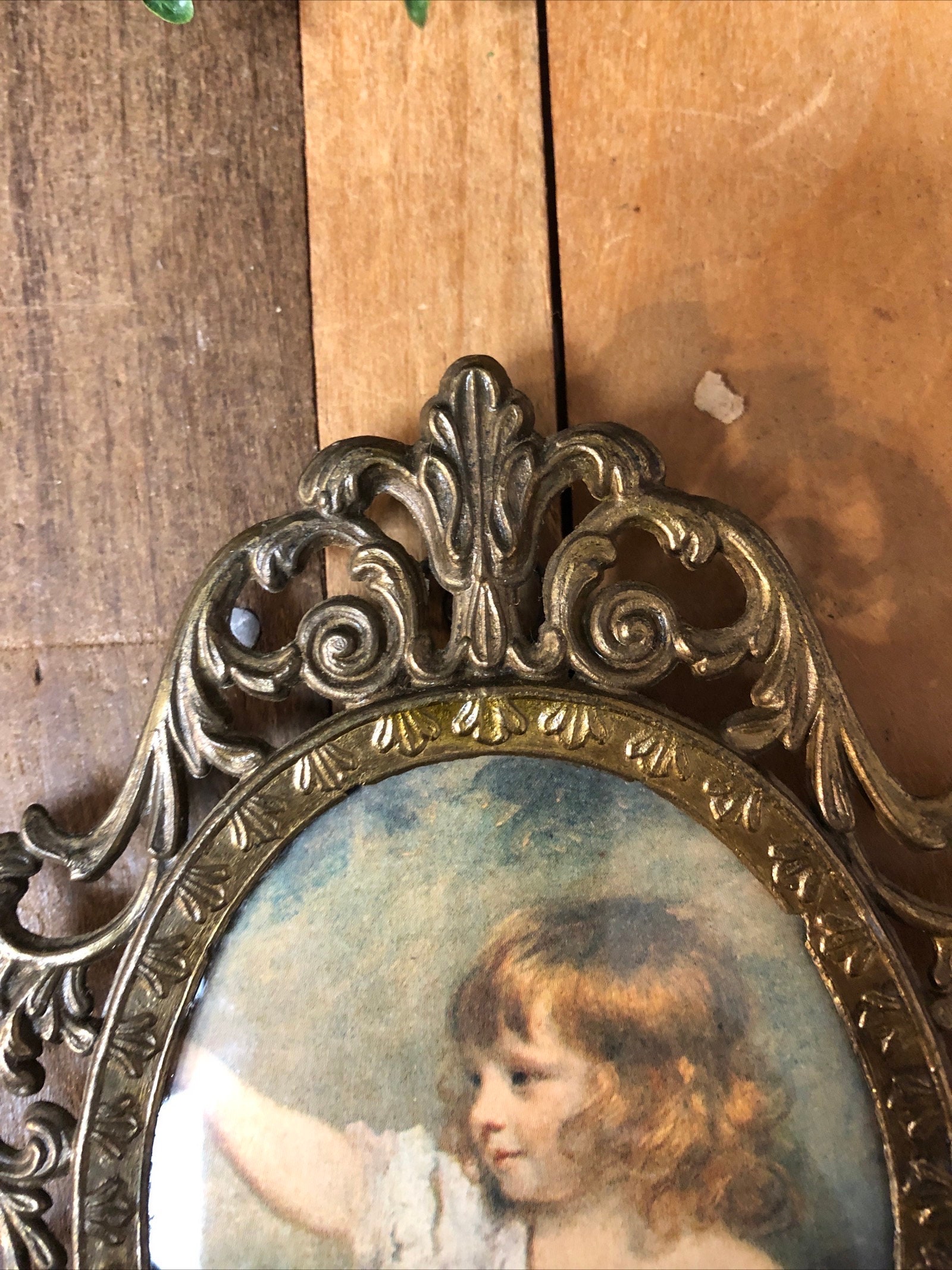 Vintage Italy Metal Oval Wall Frame Master Hare Print Sir - Etsy