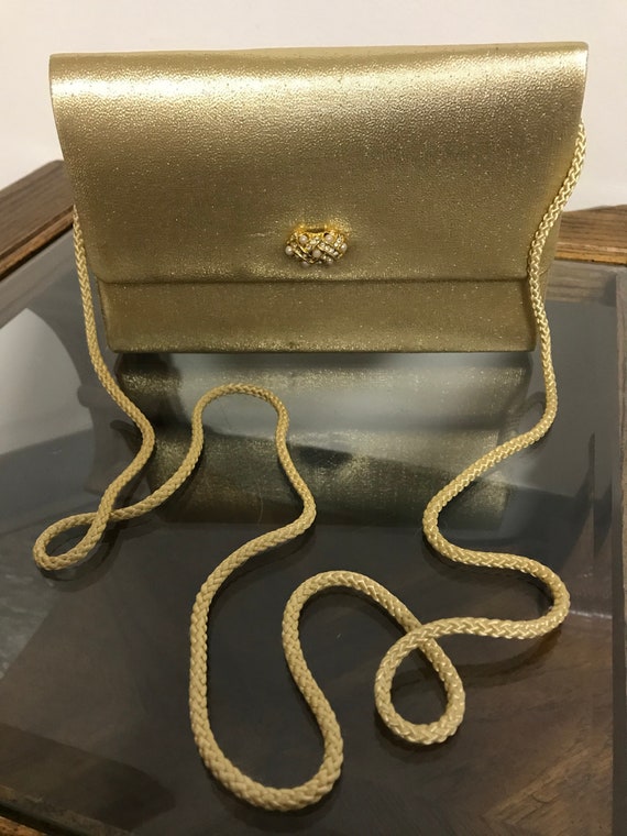 VTG 80’s Bechamel Designer Vintage Metallic Gold Lamé… - Gem