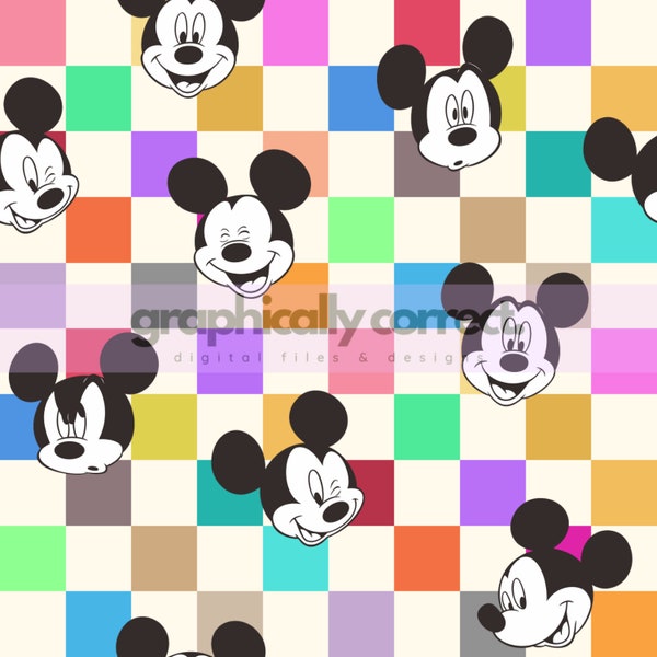 Mickey Mouse Seamless Pattern - Etsy