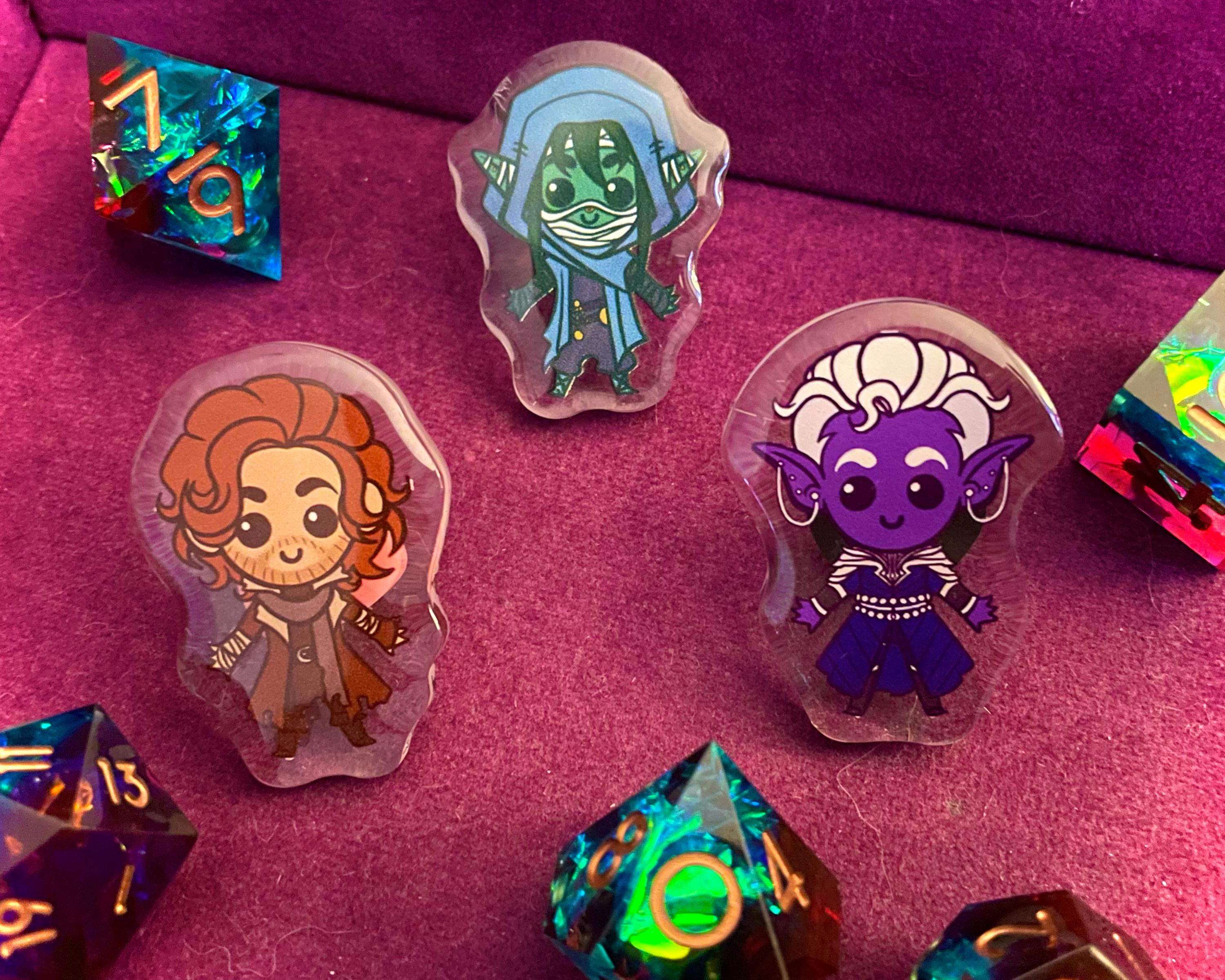 Critical Role Pins, Acrylic Pins, Dice, Fantasy, Dungeons & Dragons ...