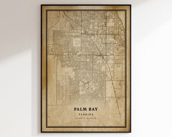 Palm Bay Florida Map - Etsy