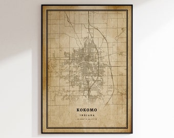 Kokomo Map Art - Etsy