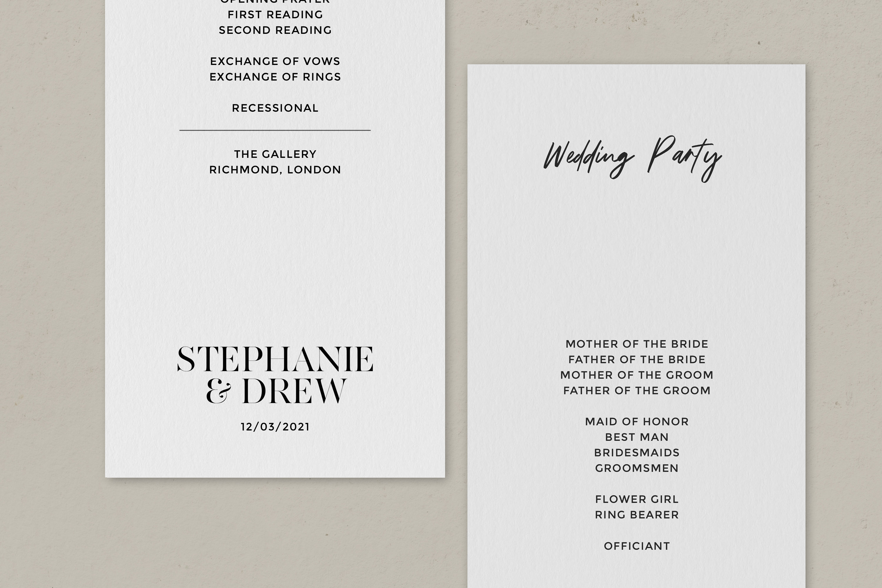 Simple Wedding Order of Service Template, Editable Wedding Program ...