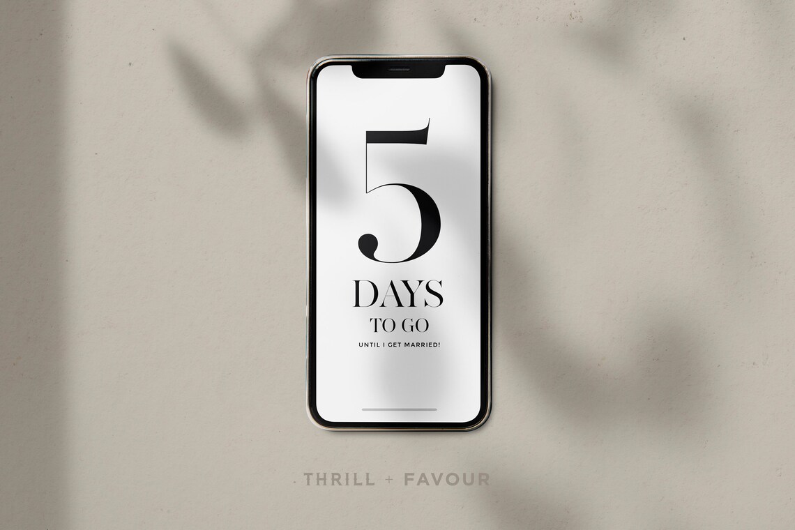Instagram Stories Wedding Countdown Template, Monochrome Social Media ...