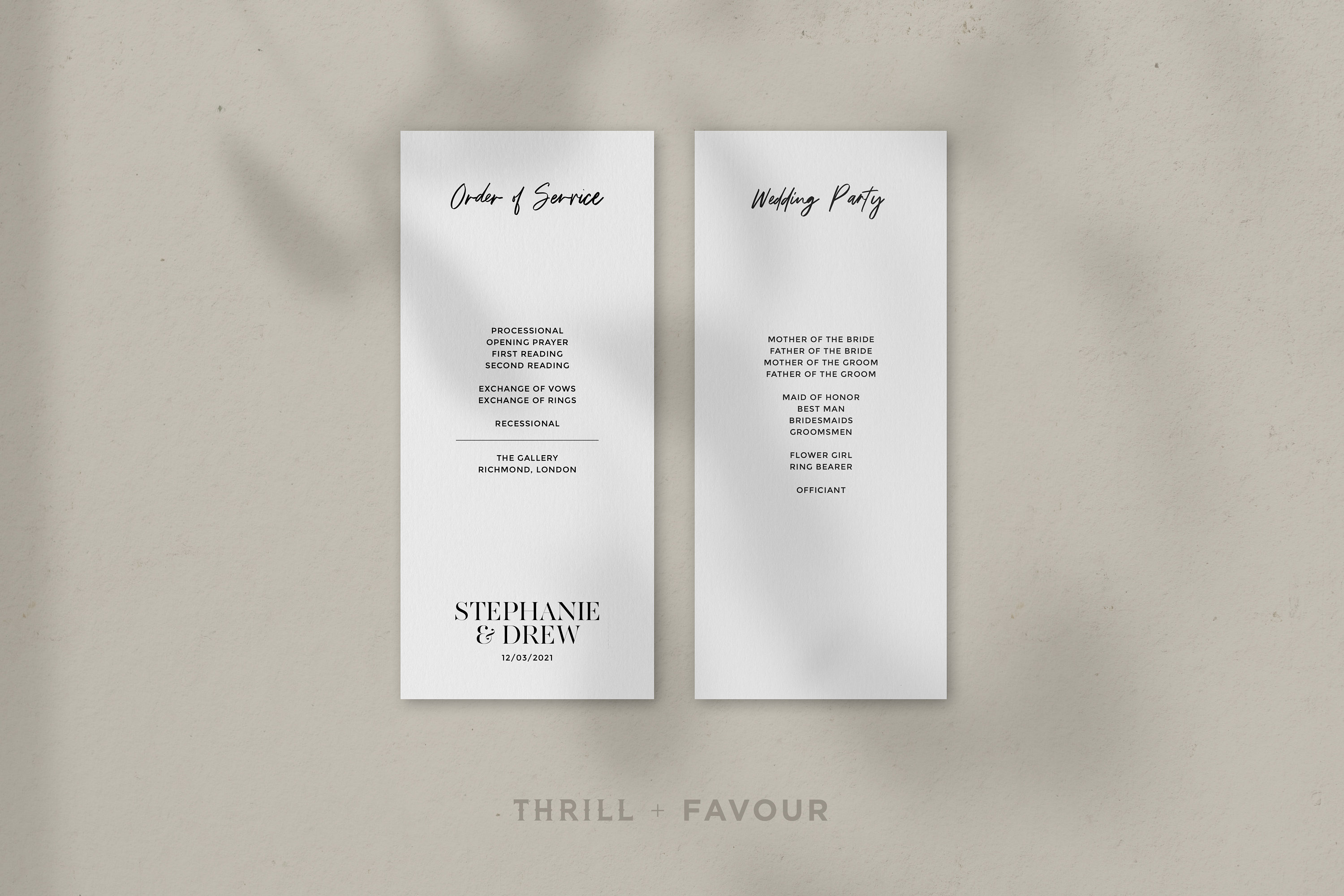 Simple Wedding Order of Service Template, Editable Wedding Program ...