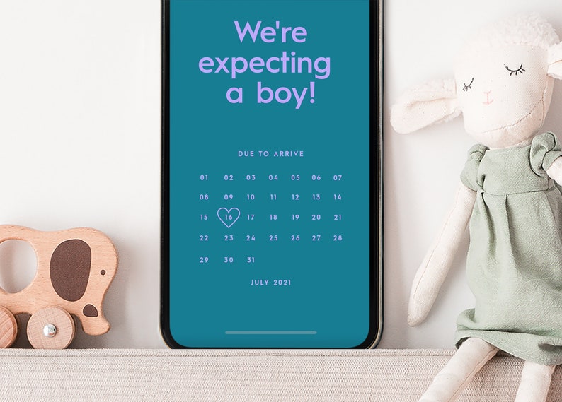 Digital Its a Boy Announcement Calendar Template Its a Boy - Etsy