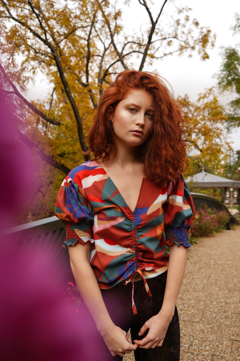 ANGELIQUE. Sewing Pattern, Blouse With a Central Link and Smock Sleeves ...
