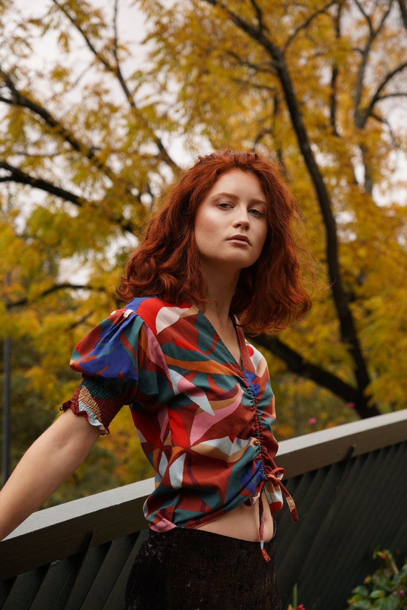 ANGELIQUE. Sewing Pattern, Blouse With a Central Link and Smock Sleeves ...