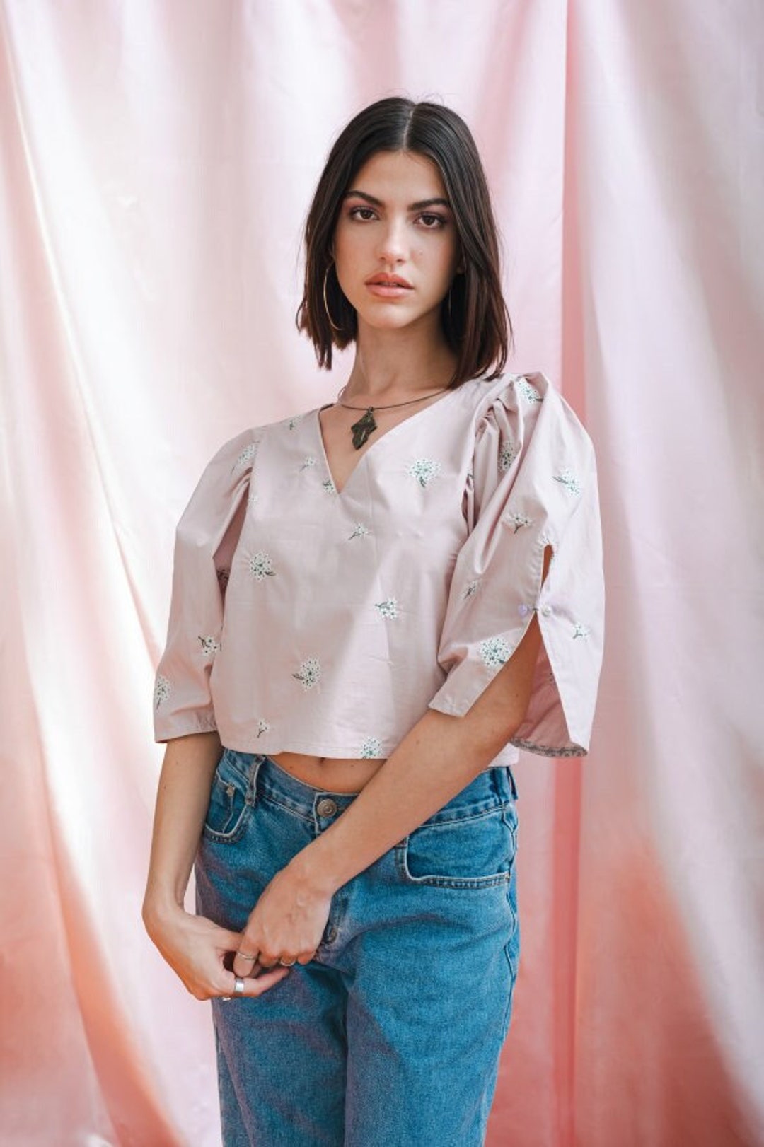 TULIP. Sewing Pattern, Blouse With Puffed Sleeves Intermediate FRANCAIS ...