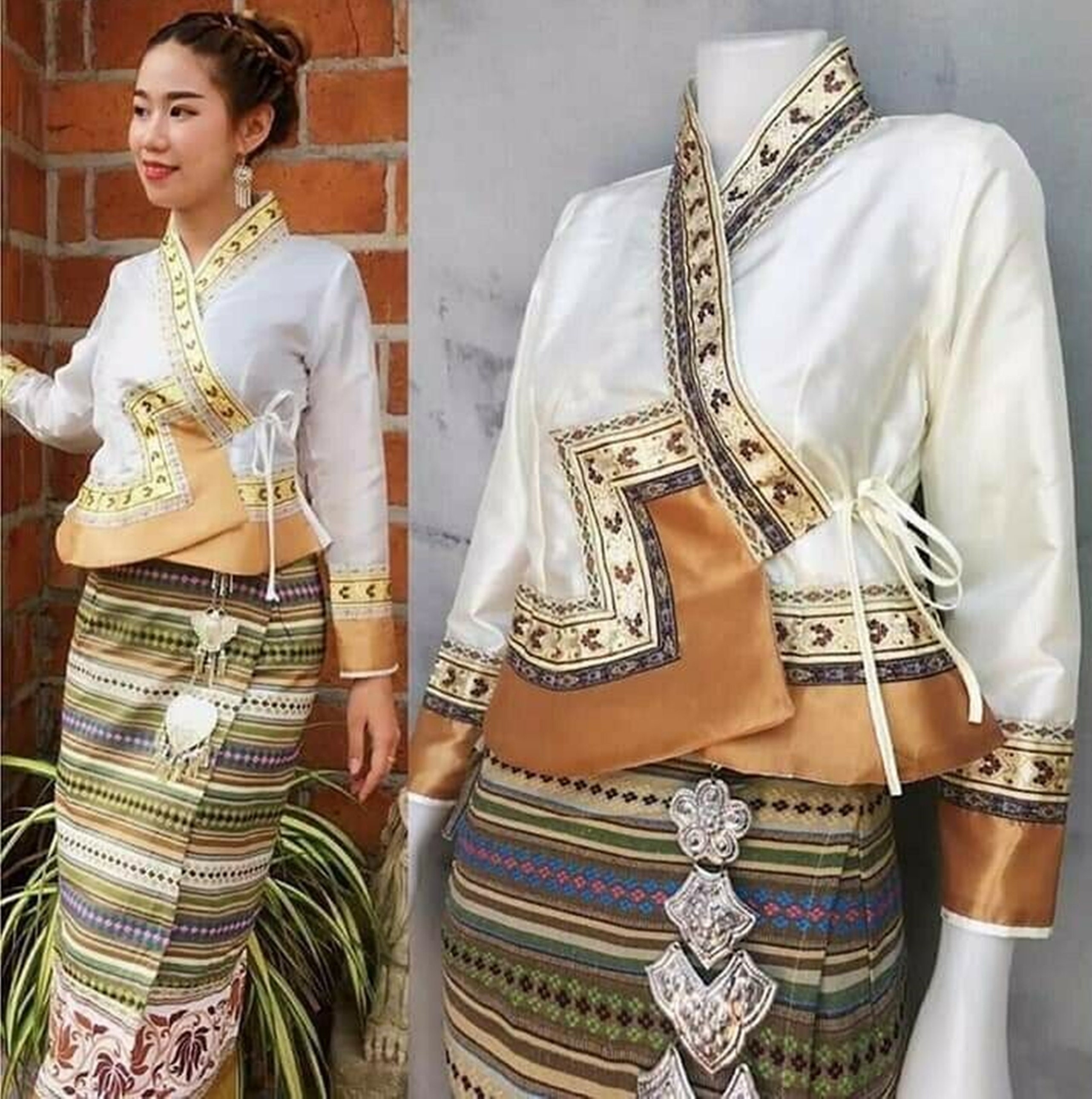 Set of Thai Traditional Vintage Sabai Shirt & Pants - Etsy