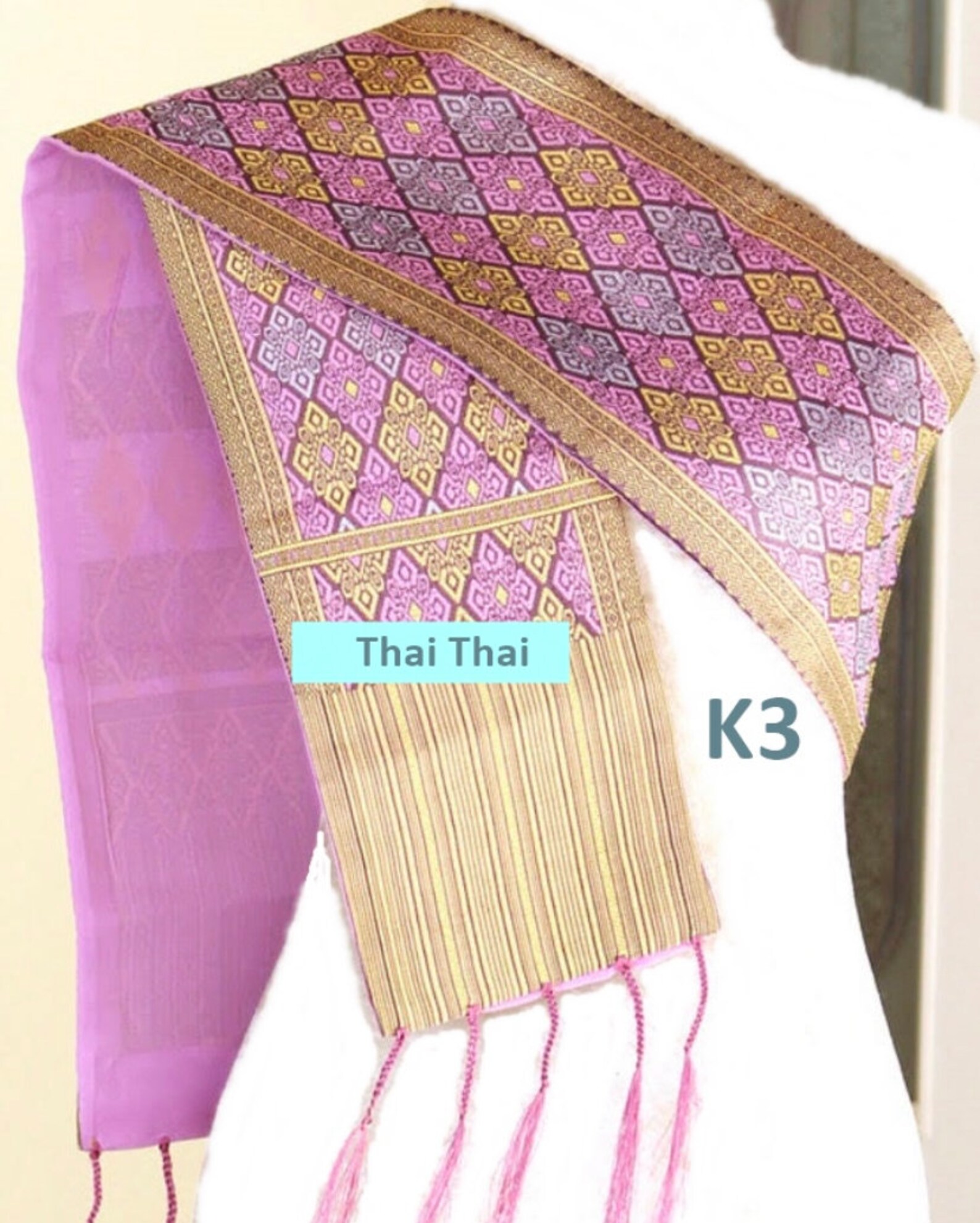 Pabiang Shoulder Cloth Lao Silk Sabai Sash Thai Lao Traditional Dress 5 ...