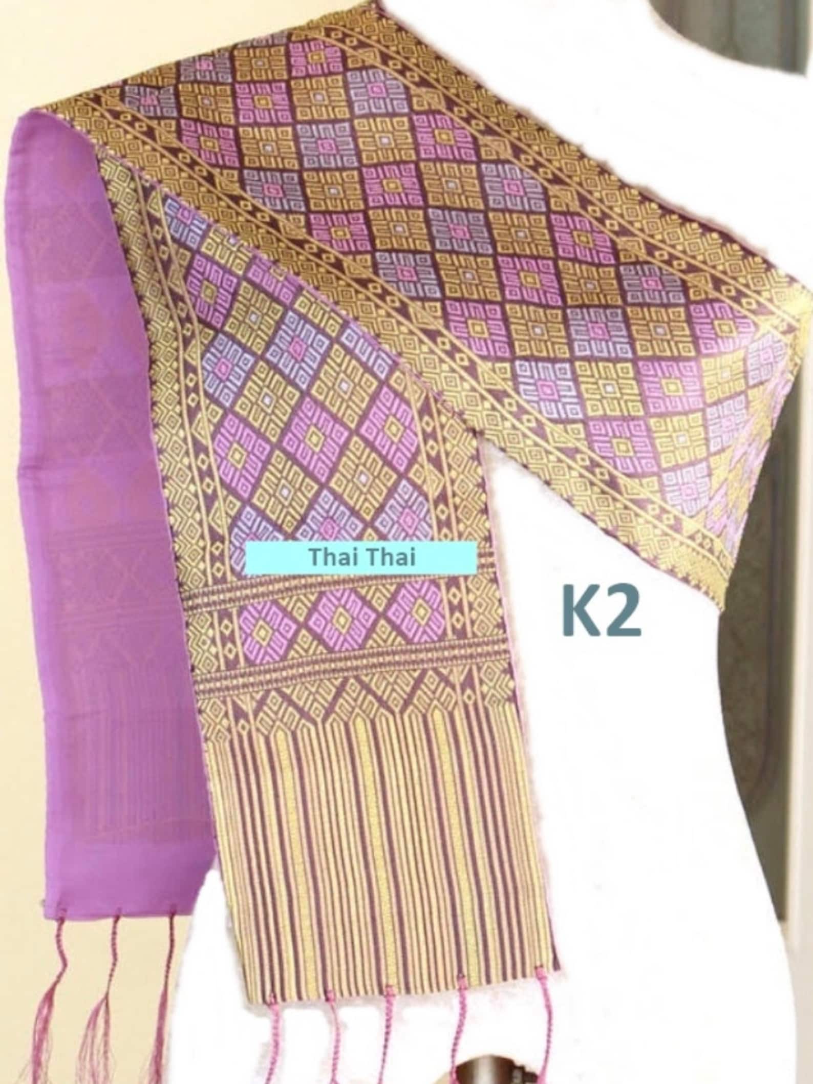 Pabiang Shoulder Cloth Lao Silk Sabai Sash Thai Lao Traditional Dress 5 ...