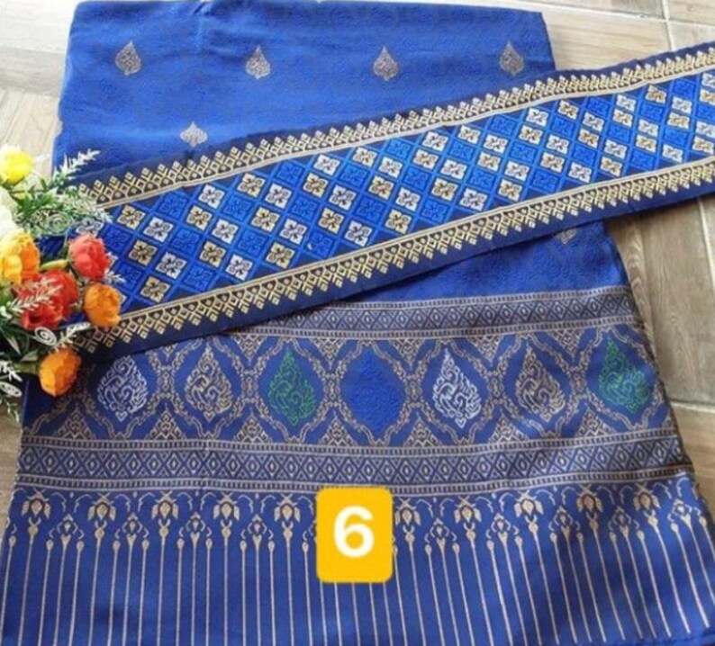 Wrap Around Skirt With Lao Sinh /pha Being Lao Silk Free - Etsy