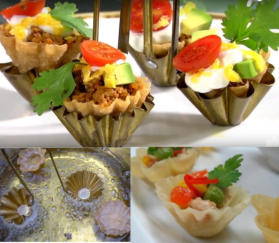 Kratongthong Crispy Pastry BRASS MOLD THAI Gold Vintage Dessert Cooking ...