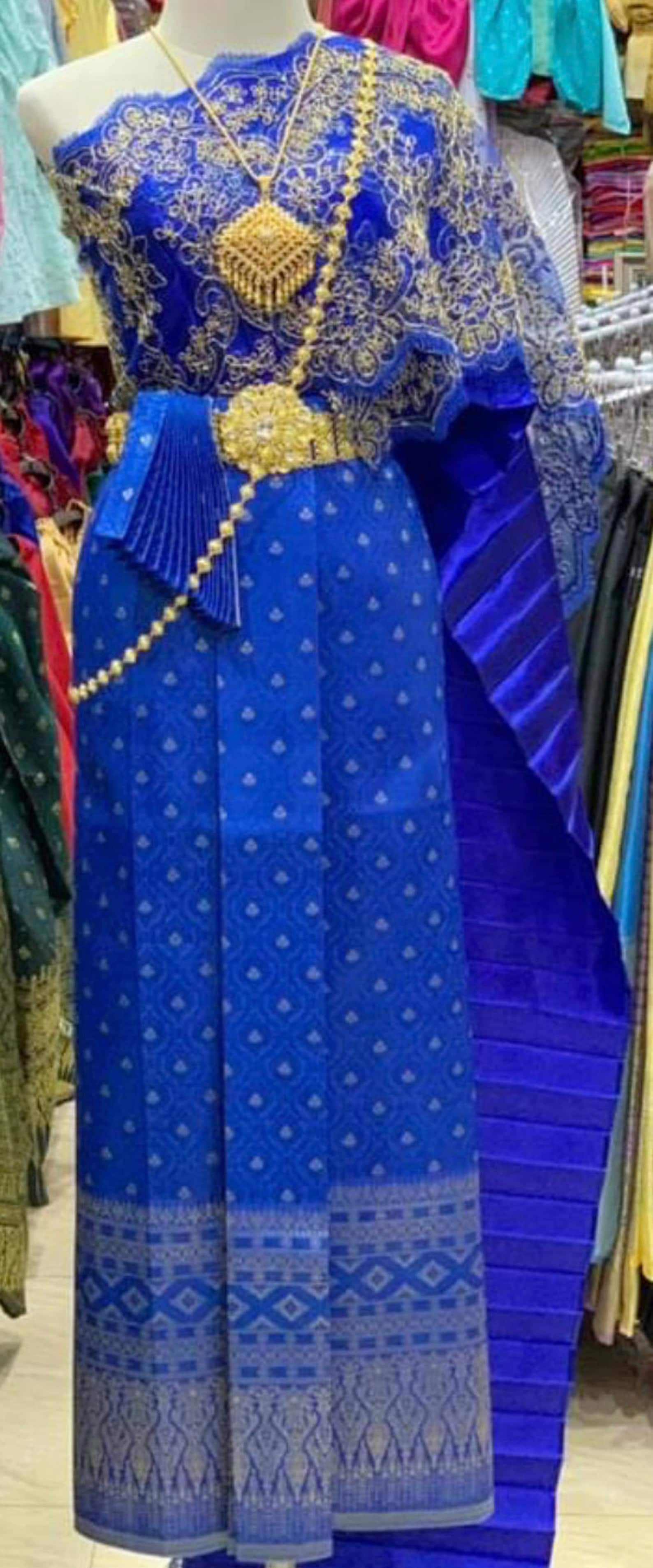 Set of Thai Traditional Sabai Shirt & Skirt for Adults Thai - Etsy