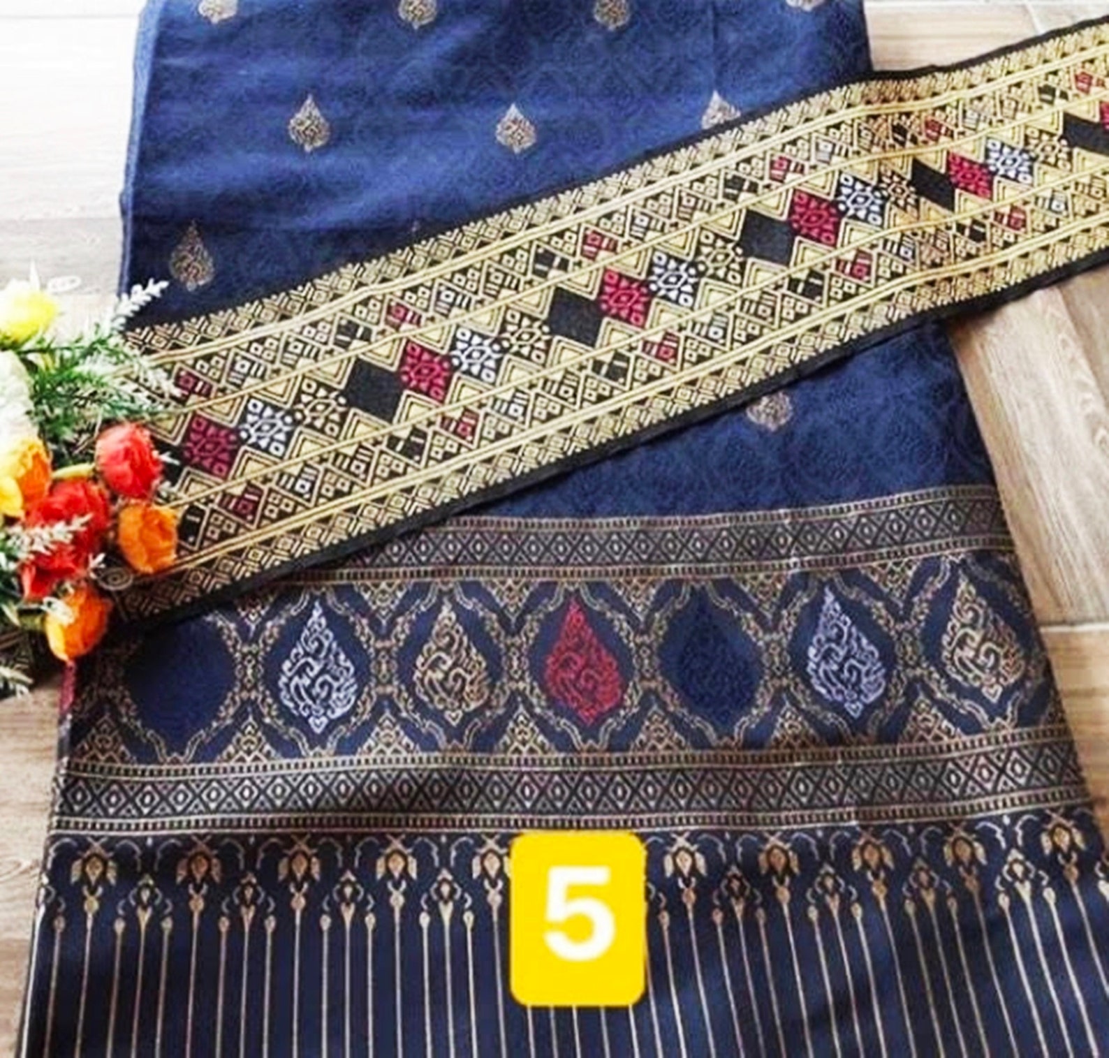 Wrap Around Skirt With Lao Sinh /pha Being Lao Silk Free - Etsy