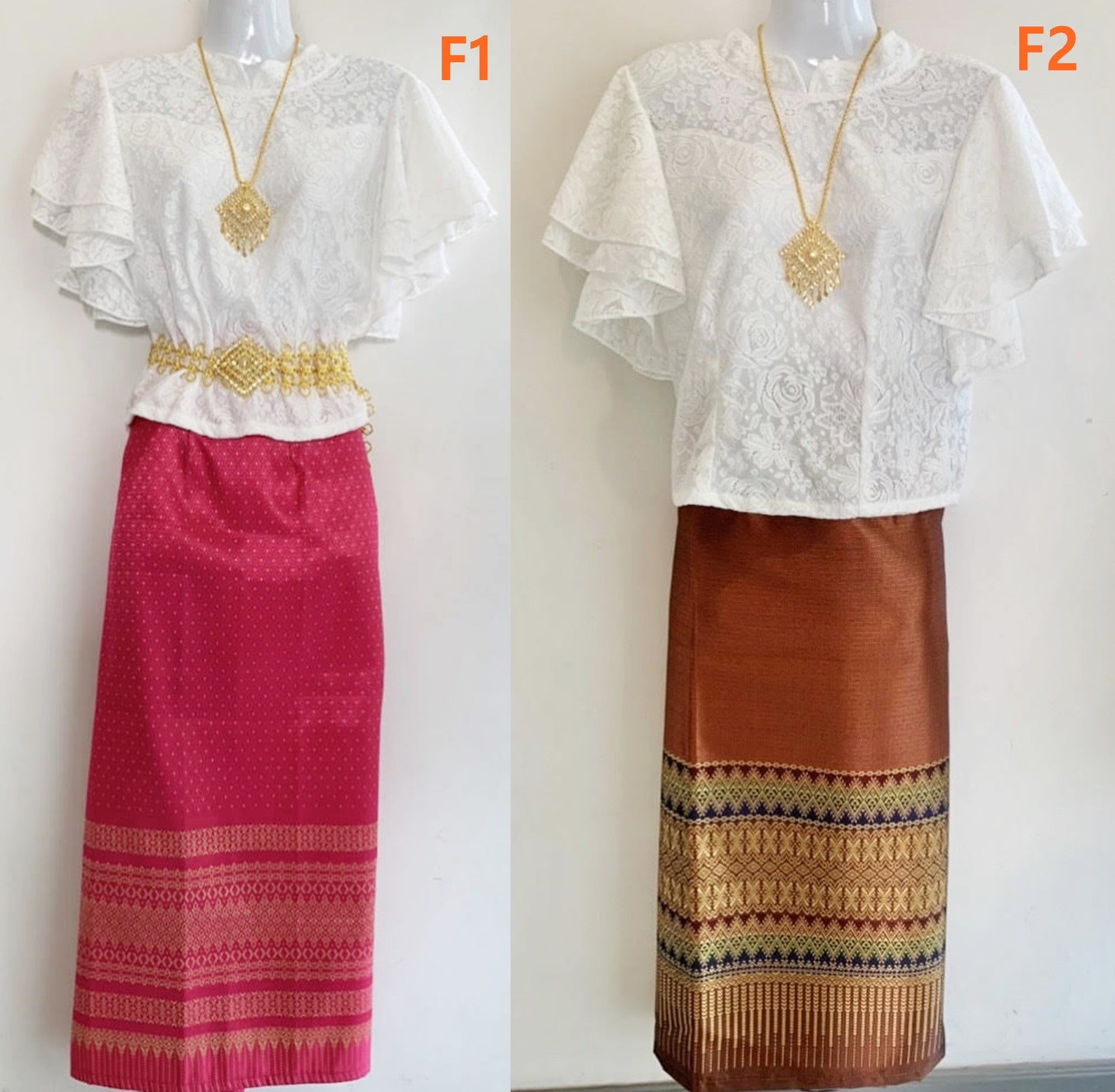 Asian Dress Thai Style Silk Dress Thai/lao Dress for Temple - Etsy
