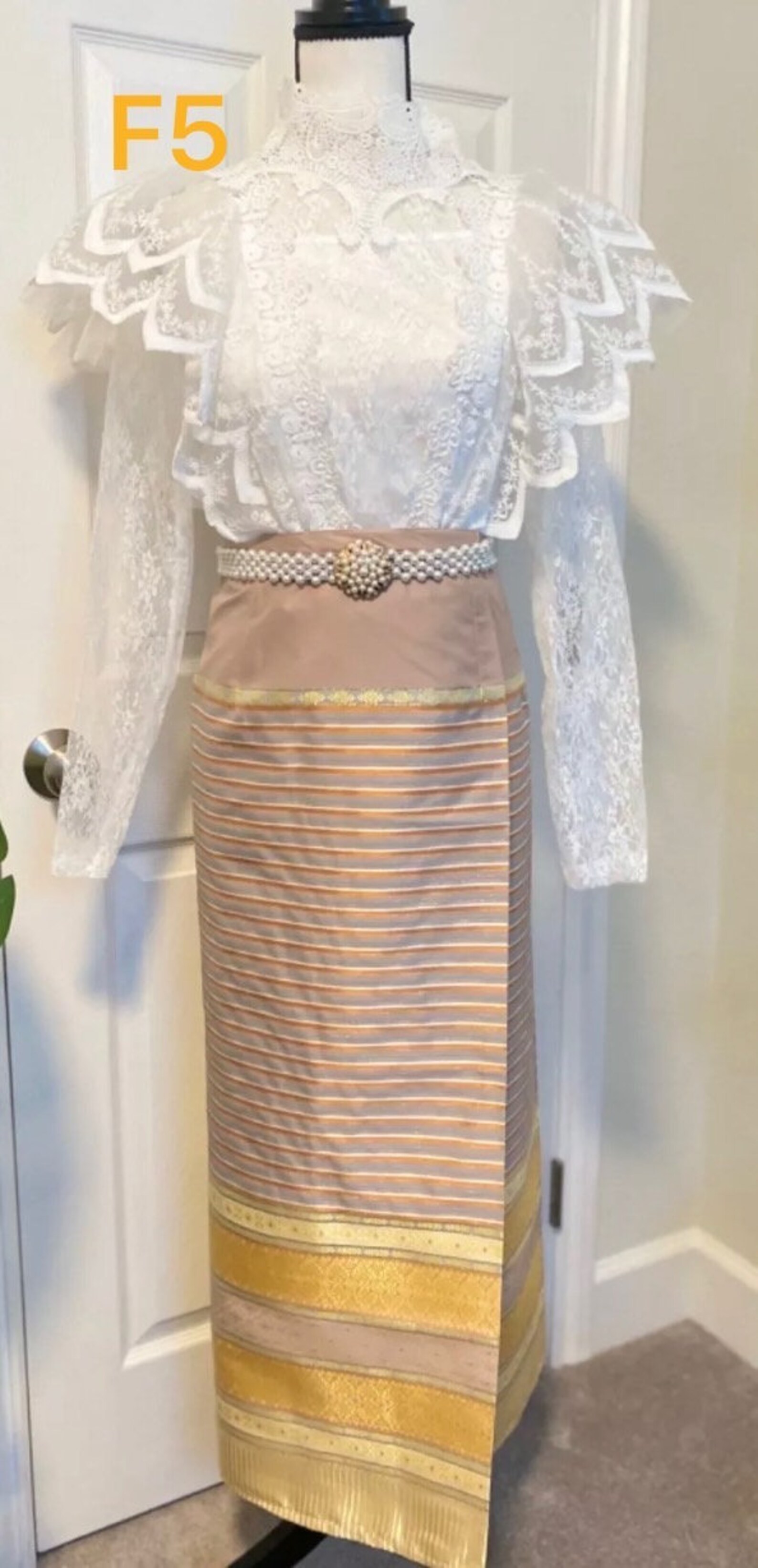 Asian Dress Thai Style Silk Dress Thai/lao Dress for Temple - Etsy