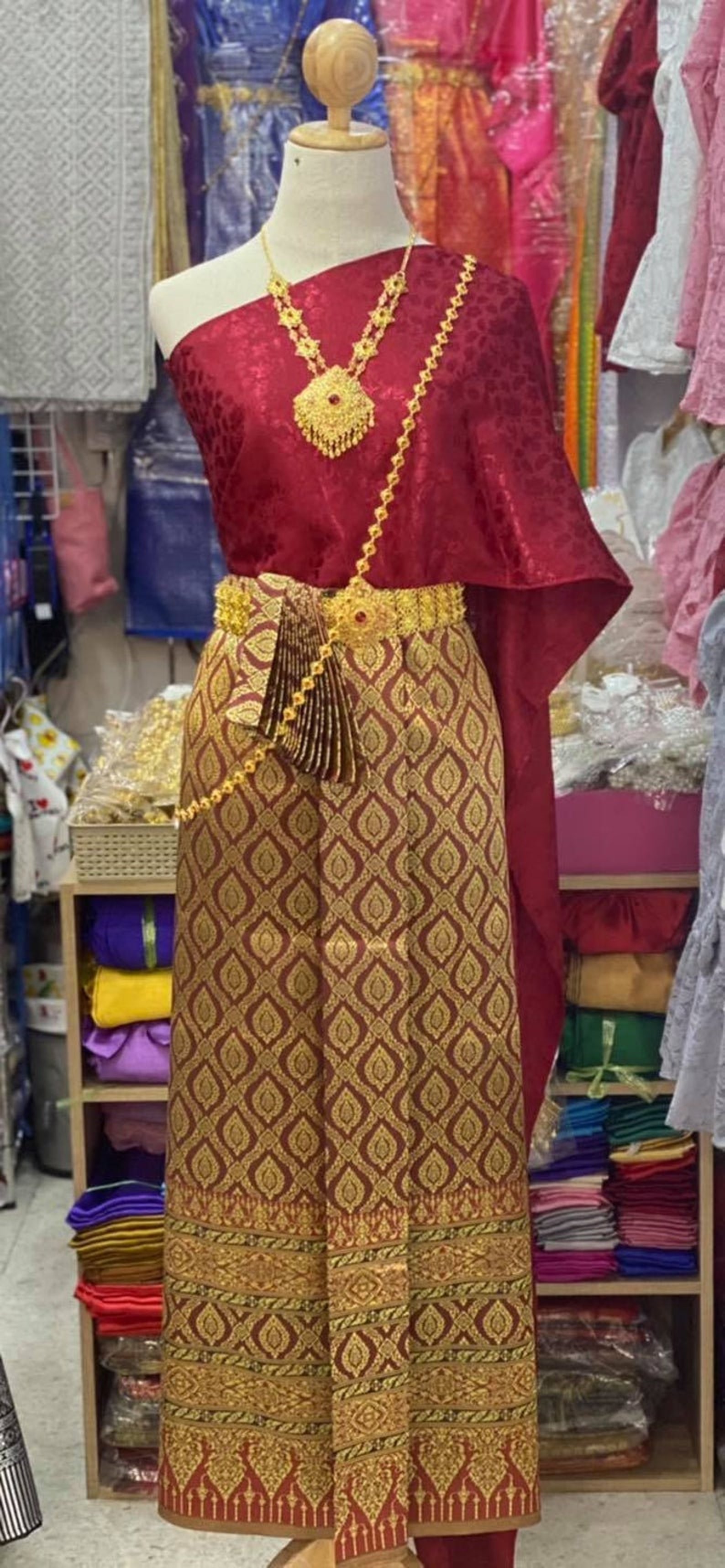Set of Thai Traditional Vintage Sabai Shirt & Skirt for Adults - Etsy