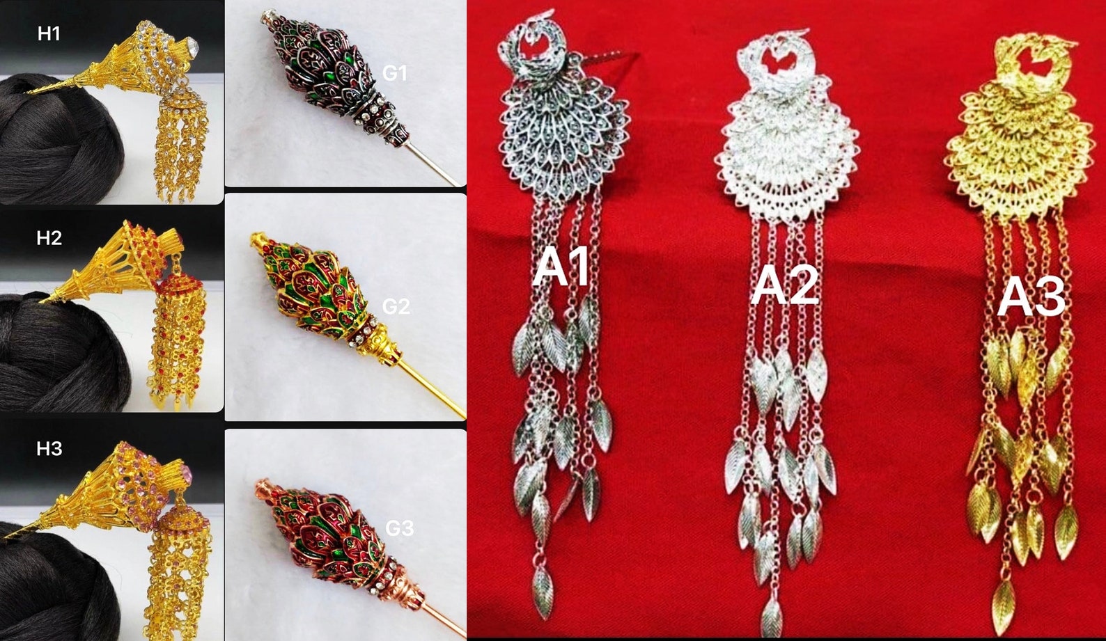 Hair Pin Thai Accessories for Thai Costume, Thailand Ancient Design ...