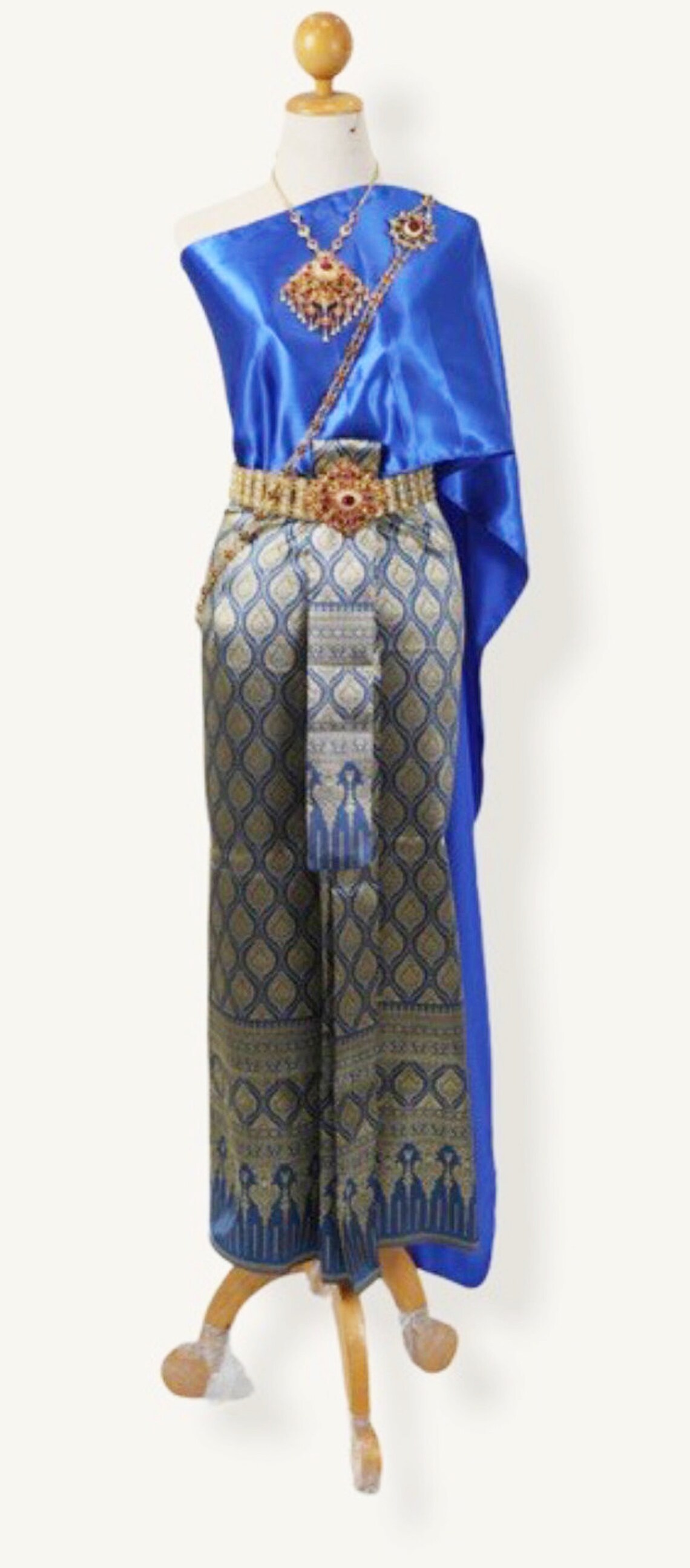 Set of Thai Traditional Vintage Sabai shirt & skirt Thai dance | Etsy