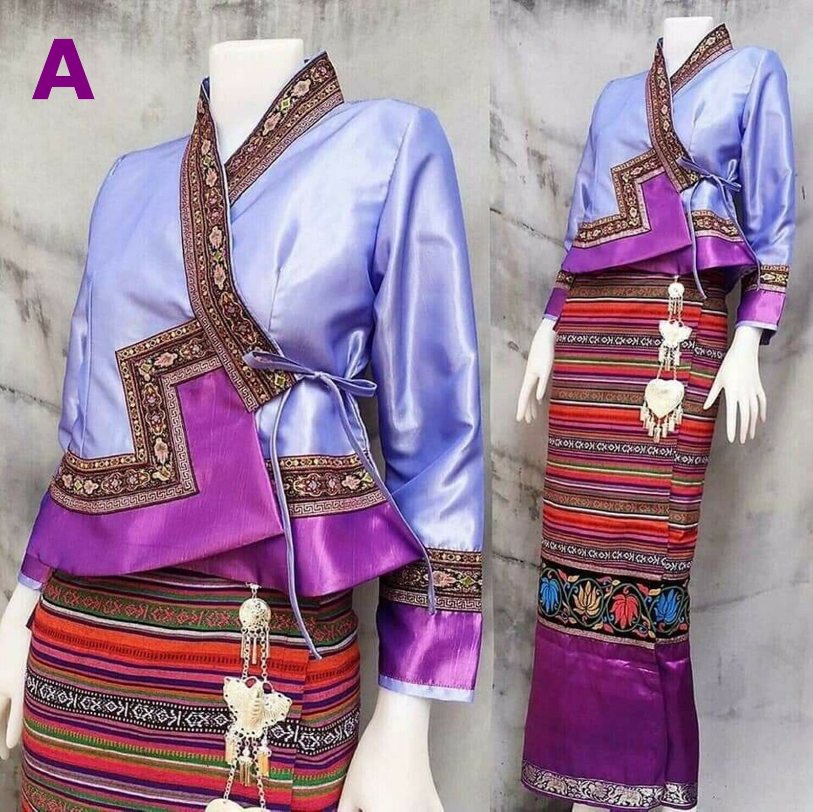 Set of Thai Traditional Vintage Sabai Shirt & Pants - Etsy